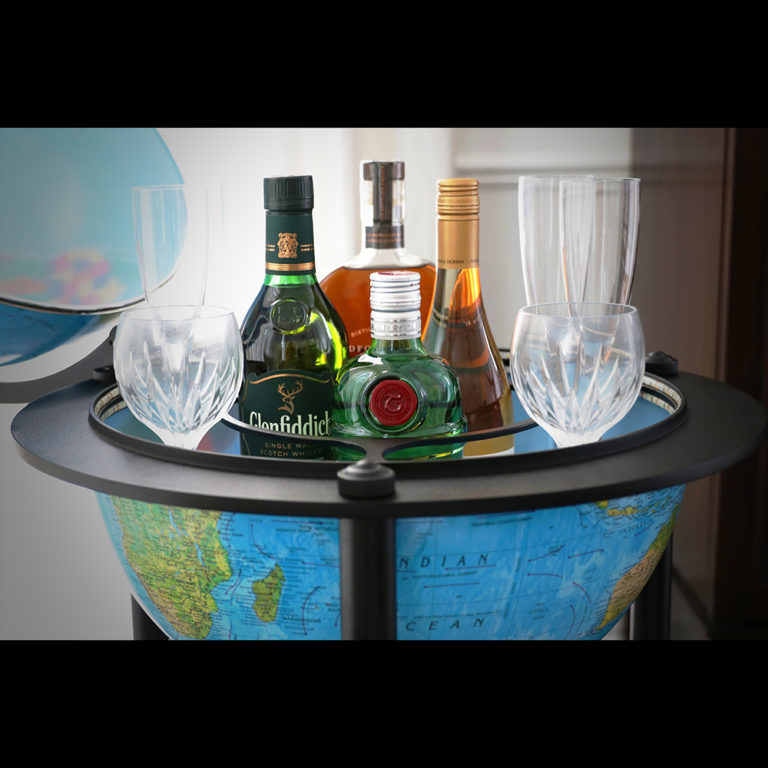 Empire Bar 16″ Blue Illuminated Raised Relief Floor | Replogle Globes