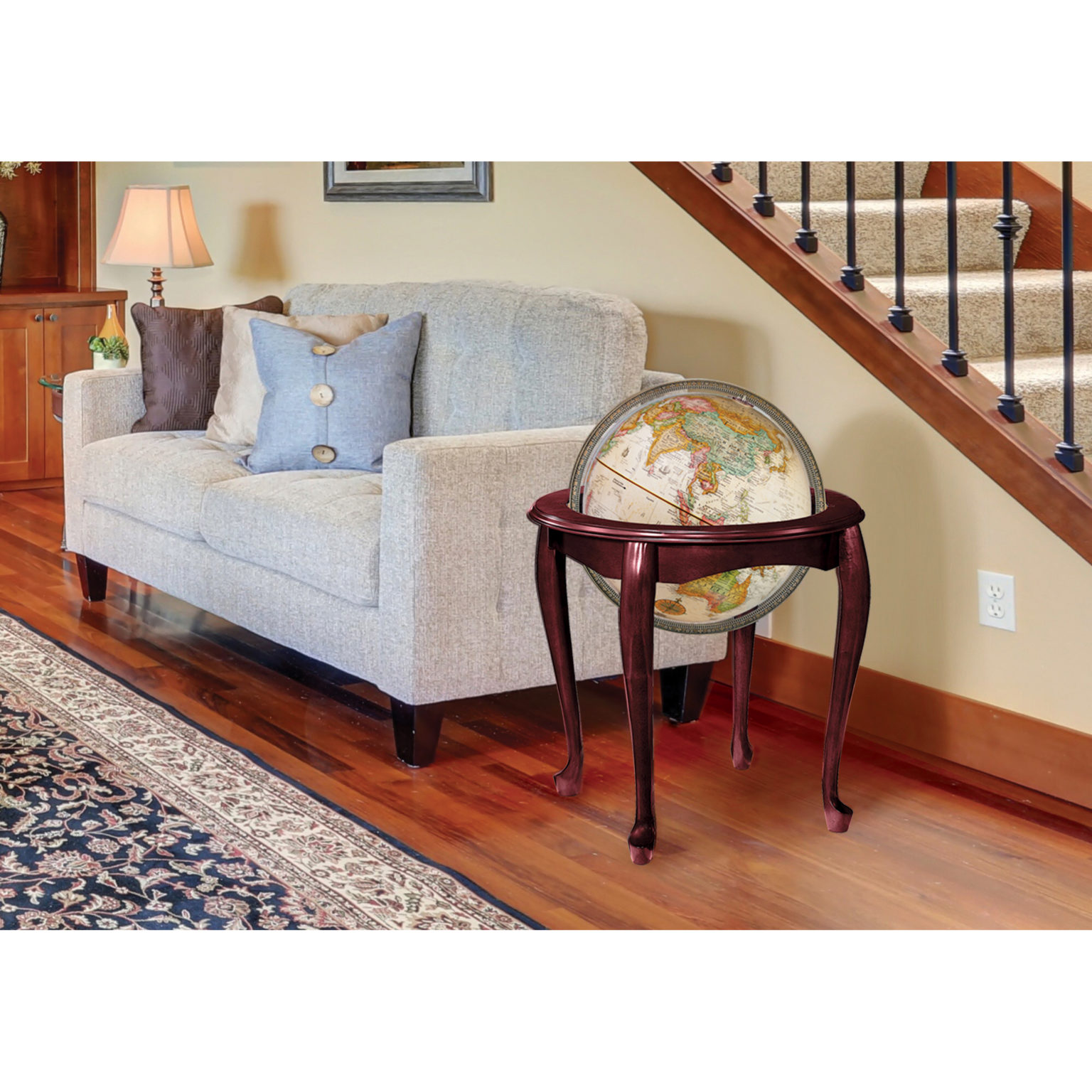 Queen Anne 16″ Antique Raised Relief Floor | Replogle Globes