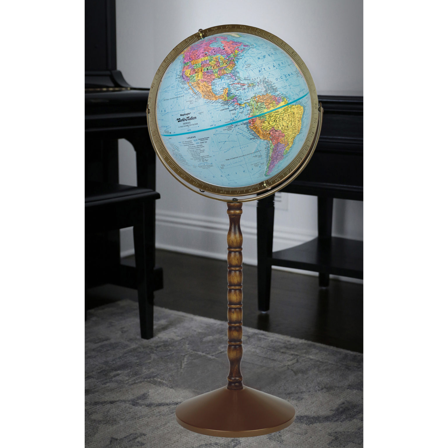 Intelliglobe II 12″ Blue Raised Relief Desk | Replogle Globes