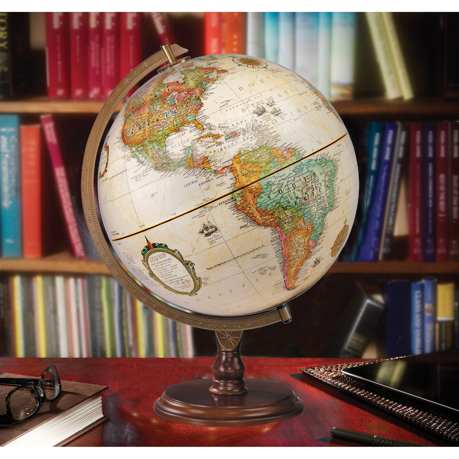 Lenox 12″ Antique Raised Relief Desk | Replogle Globes