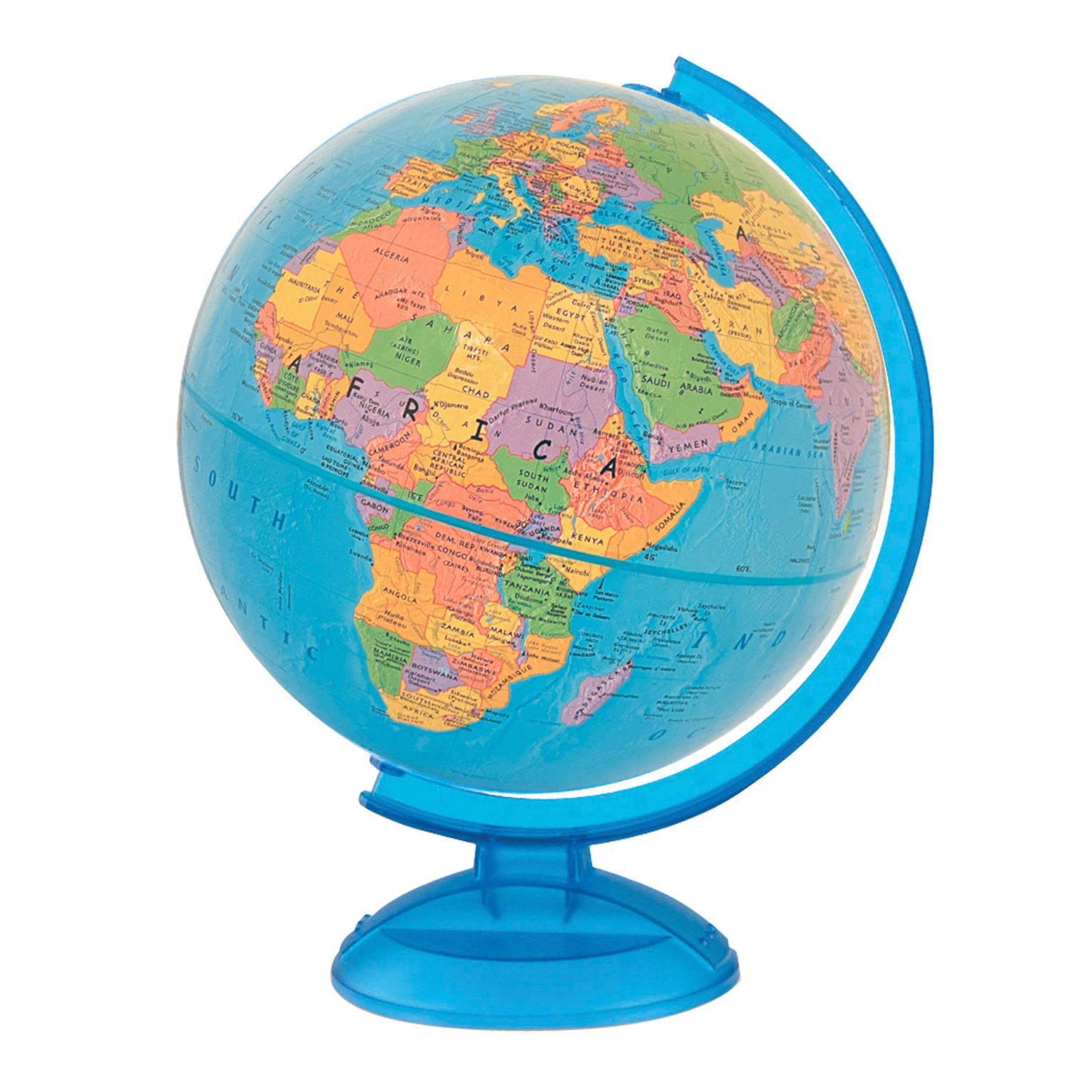 Intelliglobe II 12″ Blue Raised Relief Desk | Replogle Globes