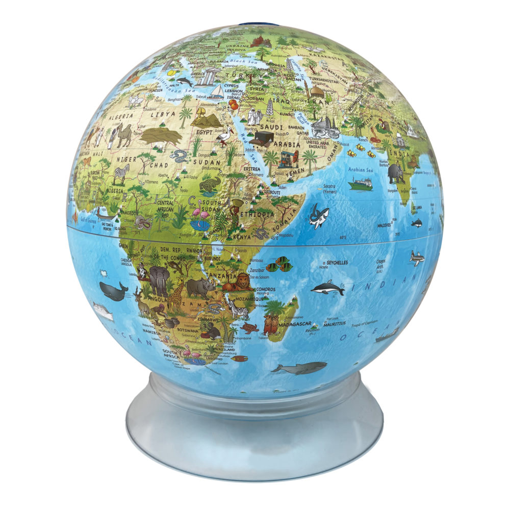 Intelliglobe II 12″ Blue Raised Relief Desk | Replogle Globes