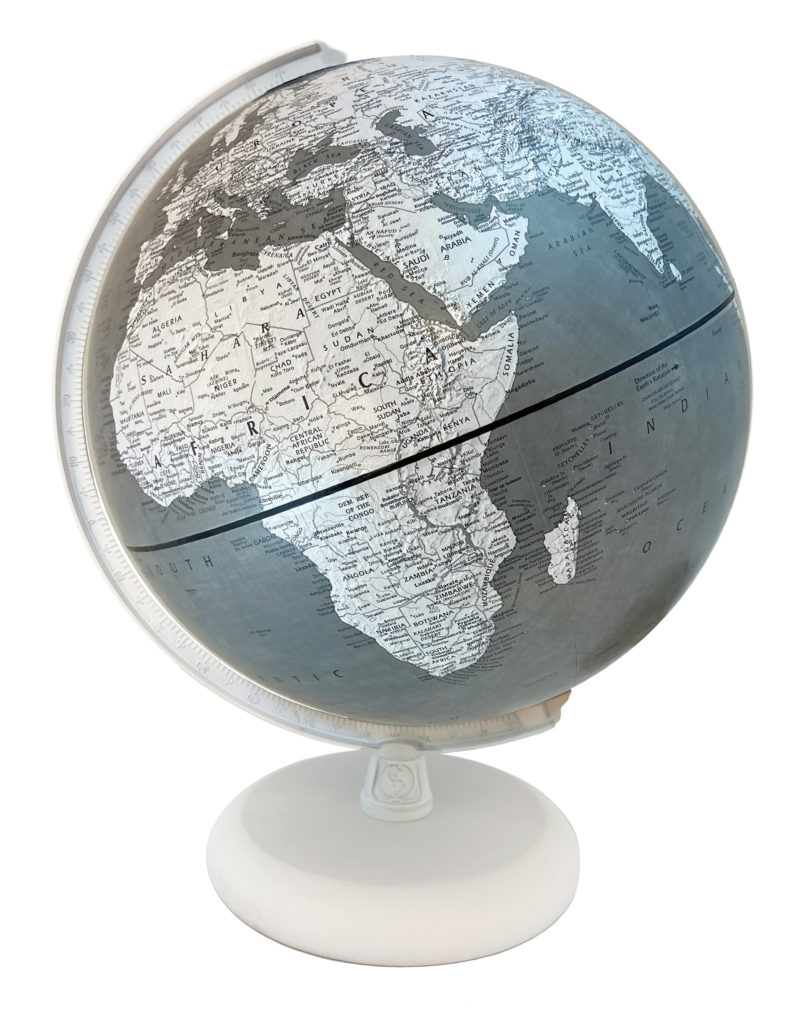 SYDNEY 9 INCH GRAY OCEAN WHITE MOUNTING ENG | Replogle Globes