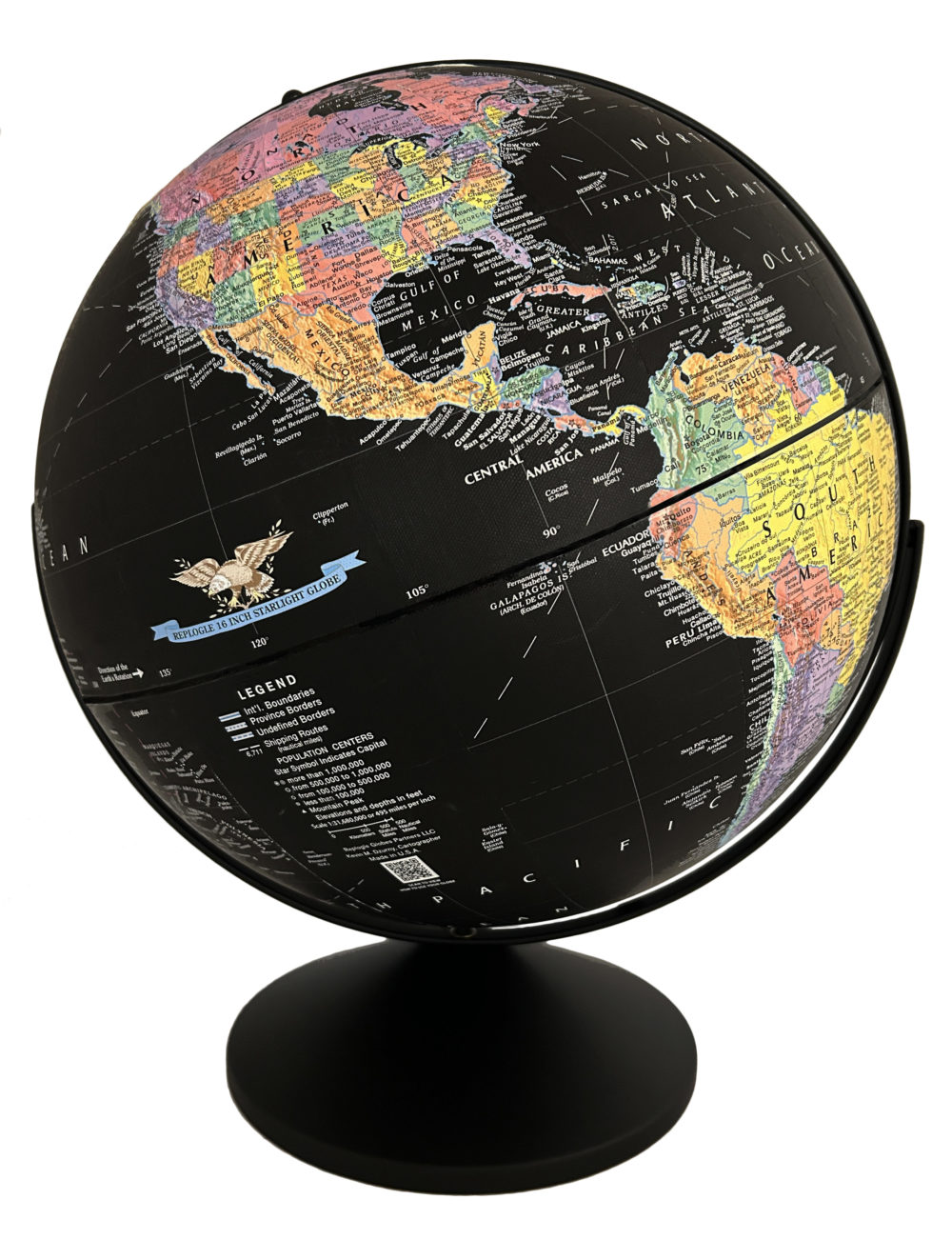 Eureka 16″ Black Raised Relief Desk | Replogle Globes
